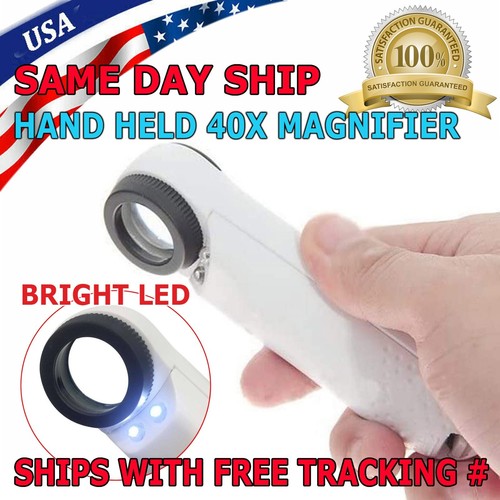 40X Magnifying Magnifier Glass Jeweler Eye Jewelry Loupe Loop With 2 ...