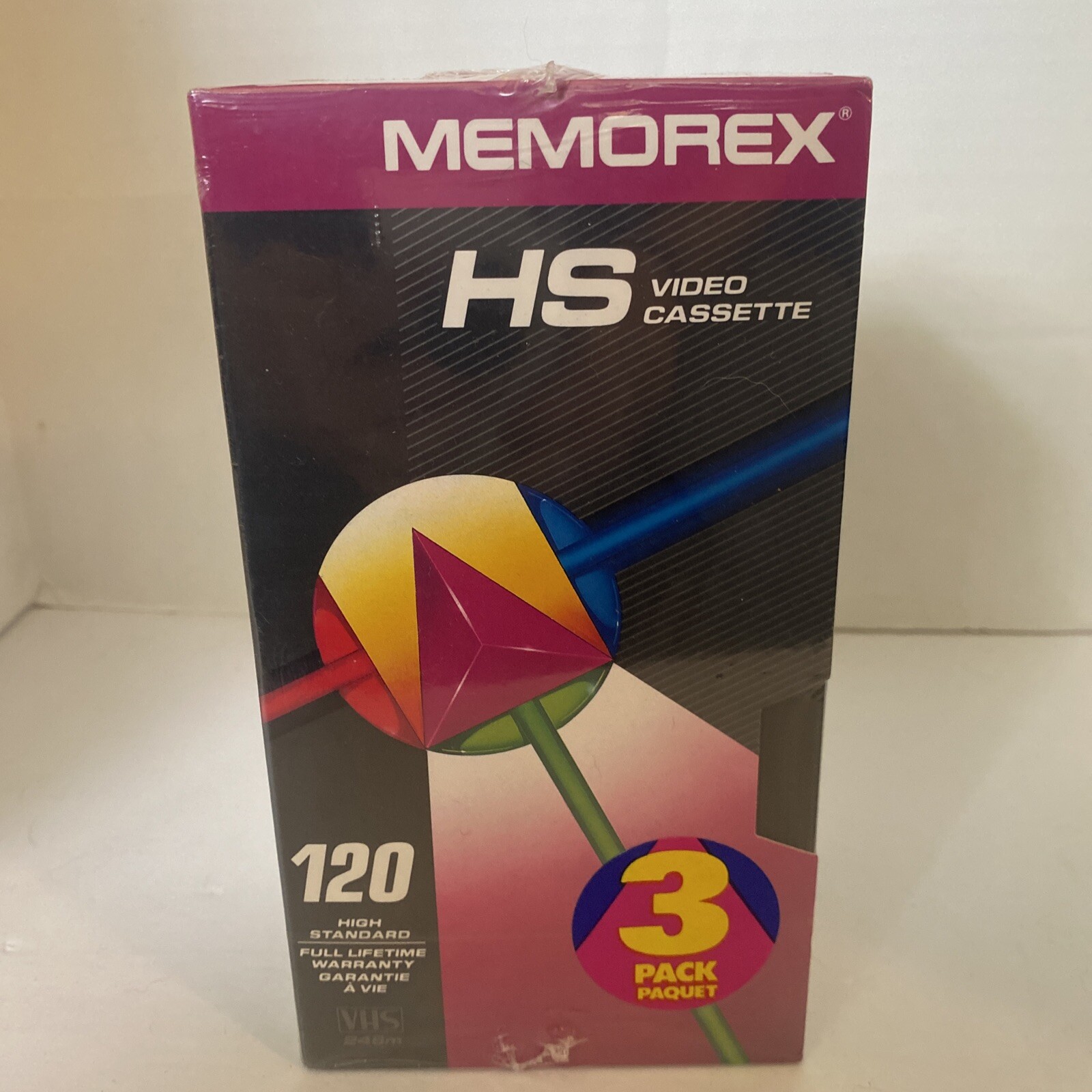 NOS 3 Pack Memorex HS Video Cassette 120 High Standard Blank VHS Tapes ...