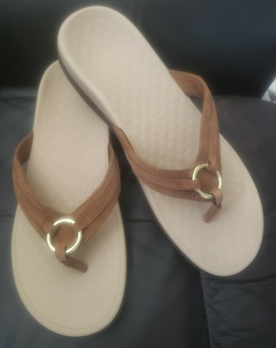 Vionic Tide Aloe Toffee Suede Sandal Flip Flop Women's US size 11 NEW ...