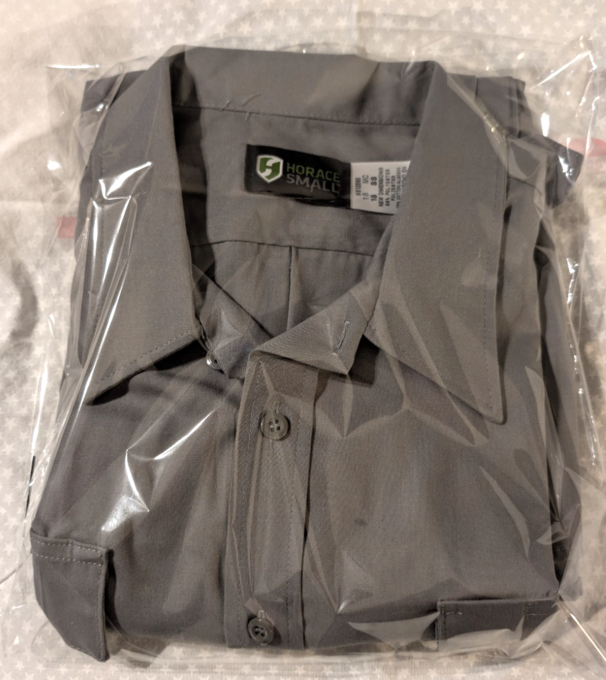 Horace Small NEW Men's Grey Short Sleeve Uniform Shirt Size 18 = XXL | eBay