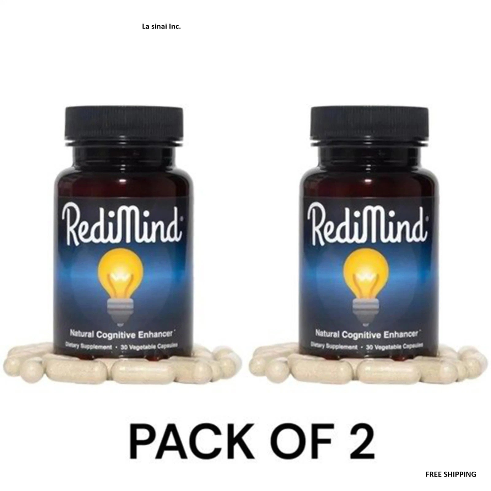 (2 Packs) RediMind Cognitive Enhancer 30 Caps Natural Focus Memory ...