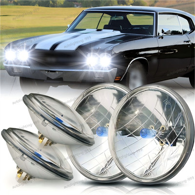 4PC for Chevy Chevelle 1964-68 1970 5.75" 5-3/4" Headlights Halogen Hi ...