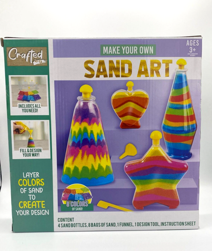 NIB Make Your Own Sand Art Activity Kit for Kids By Crafted By U Ages 3 ...