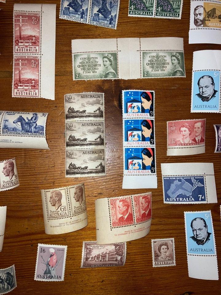 PRE-DECIMAL PAIRS, BLOCKS SINGLES - TONE AND SOME CREASING-APROX 150 ...