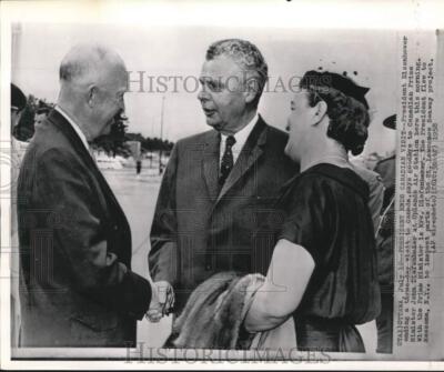 1958 Press Photo President Eisenhower with John Diefenbaker & his wife ...