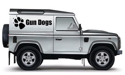 100CM LAND ROVER PAW GUN DOG LABRADOR SPANIEL HUNTING VAN DECALS ...
