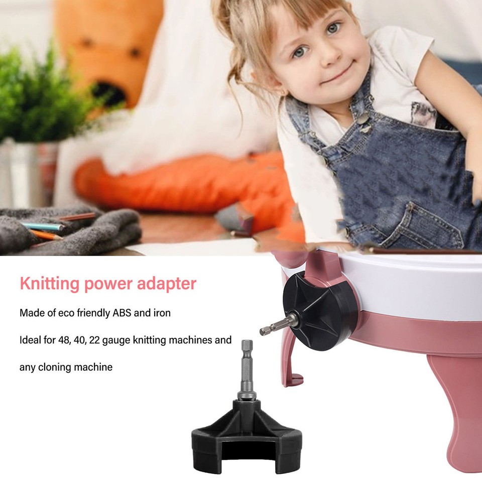 (Black)Quick Knit Circular Knitting Machine Adapter With Hex Bit ABS ...