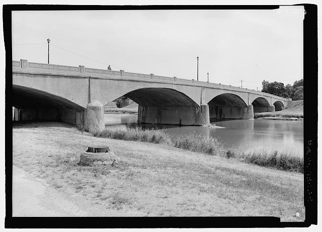 Concrete arch bridge. Looking NE. - Piqua Bridge, Piqua, Miami County ...