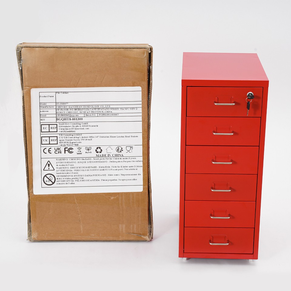 6 Drawer File Cabinet with Lock Metal Vertical Filing Cabinet for ...