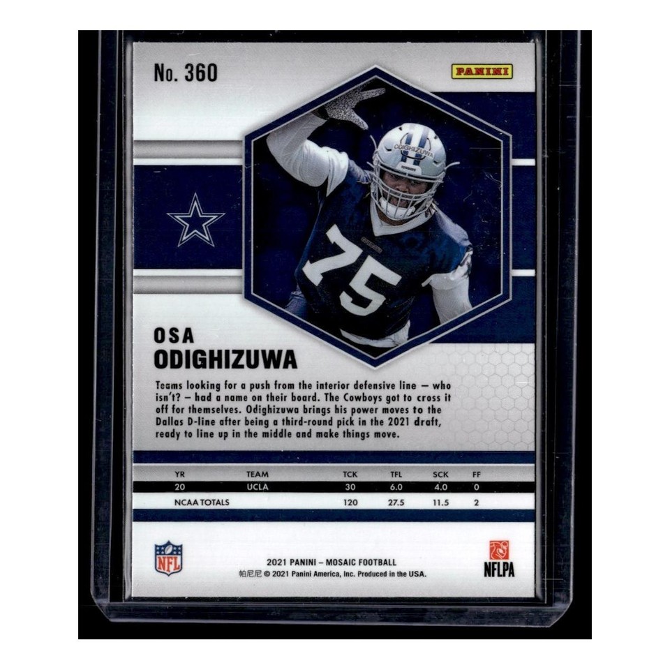 2021 Panini Mosaic #360 Osa Odighizuwa Rookie Dallas Cowboys Football ...