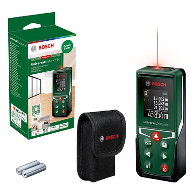 Bosch 50m Laser Distance Measurer, App inc. Case, UniversalDistance 50 ...