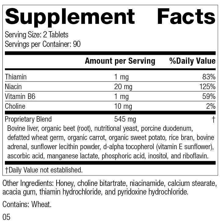 Standard Process Cataplex B - Whole Food Formula - 180 Tablets ...