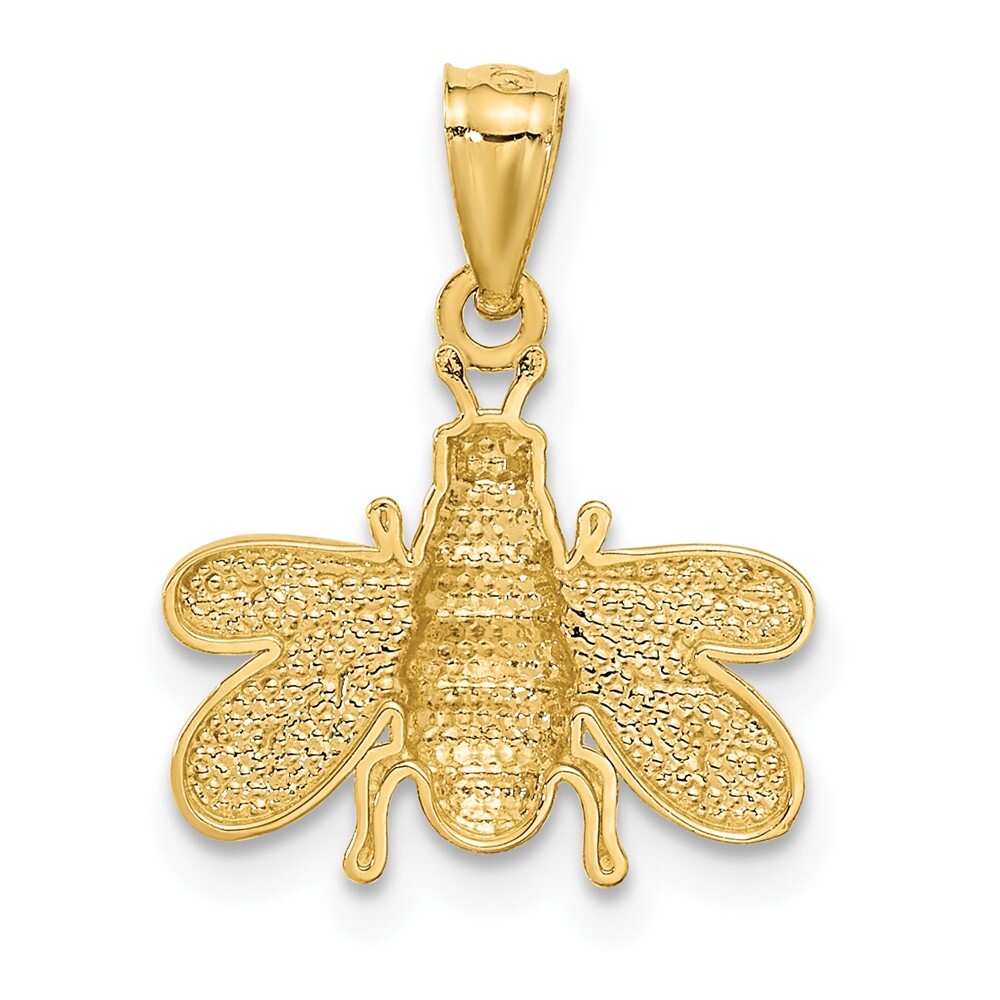 Real 14kt Yellow Gold Polished Bee Pendant | eBay
