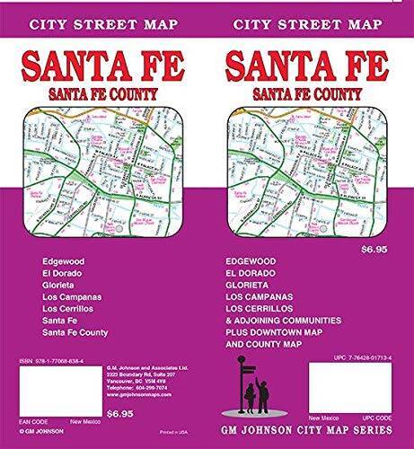 Santa Fe Santa Fe County New Mexico Street Map - Map By GM Johnson ...