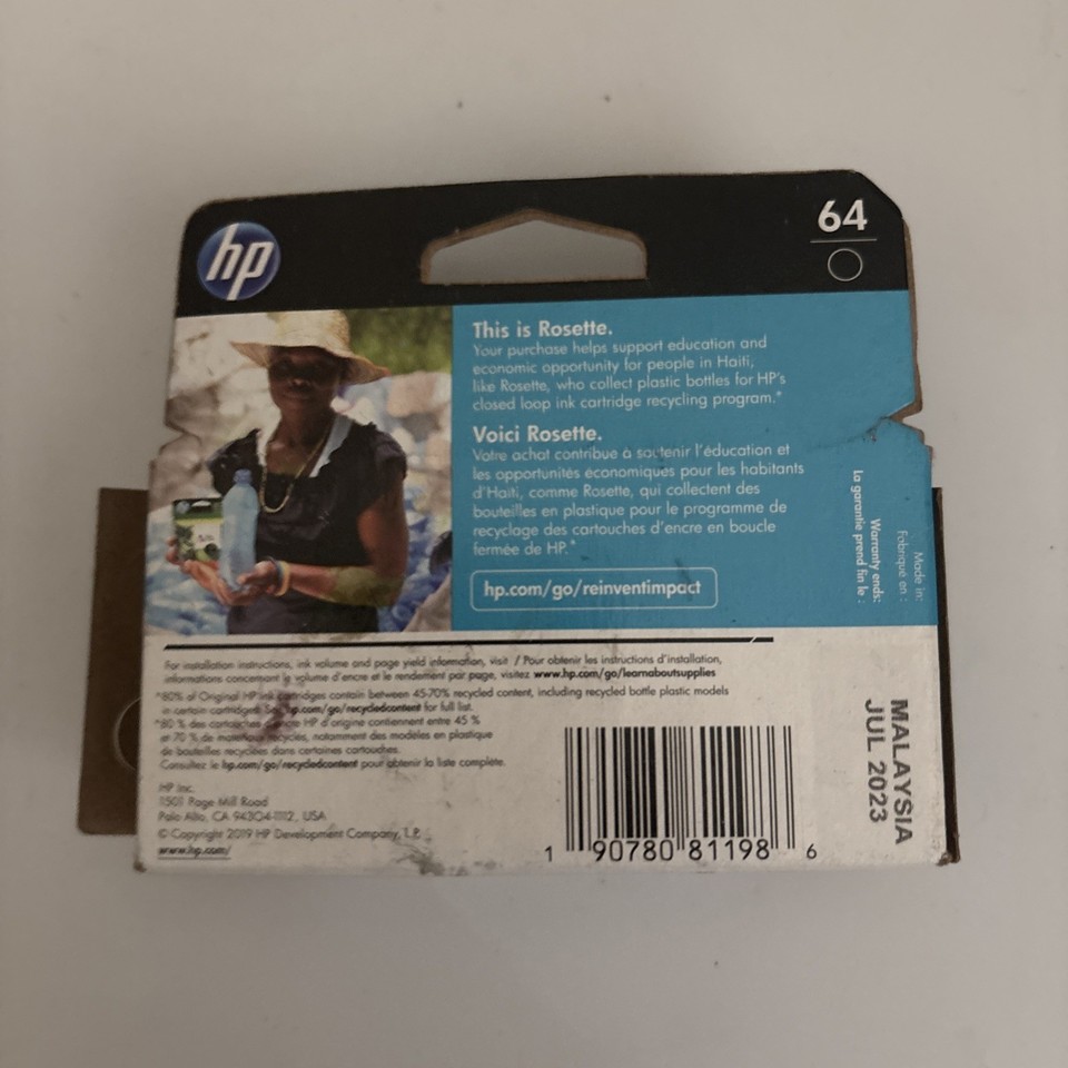 NEW FACTORY HP 64 BLACK INK CARTRIDGE EXP 2023 | eBay