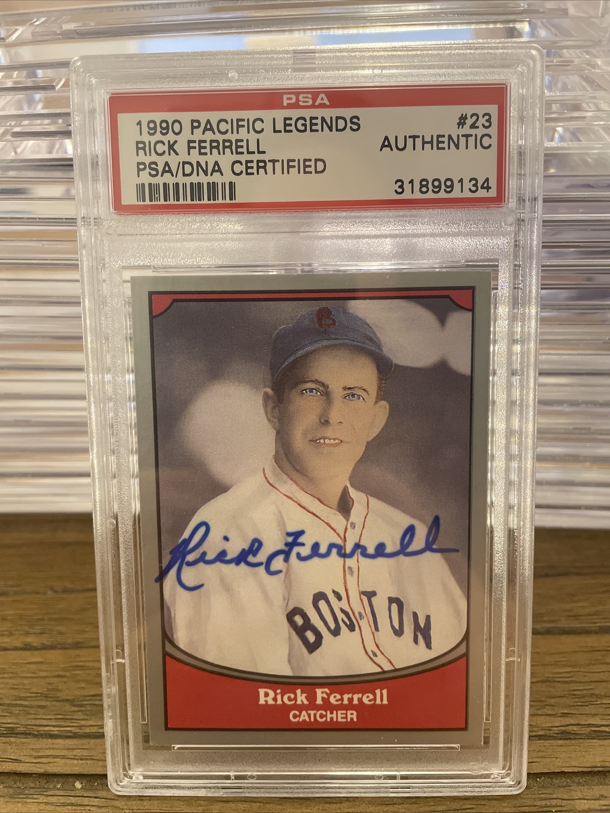 Rick Ferrell Signed Autographed 1990 Pacific Card (PSA) Red Sox ...
