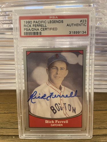 Rick Ferrell Signed Autographed 1990 Pacific Card (PSA) Red Sox ...