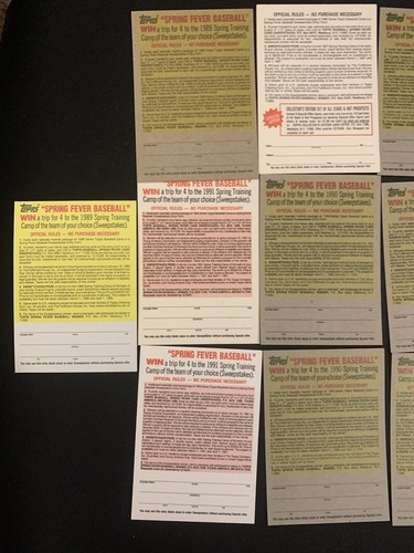 Topps Company Store Special Offer Card lot (22) 1989 1990 Baseball MLB ...