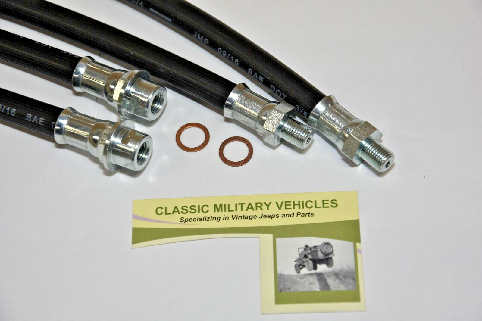 Willys CJ2A Rubber Brake Hose Set. CJ3A MB M38 Ford GPW Brake Line Set ...