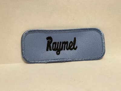 RAYMEL USED EMBROIDERED VINTAGE SEW ON NAME PATCH TAGS BLACK ON LIGHT ...