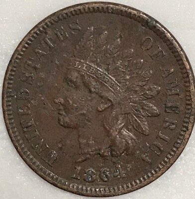 1864 1c Indian Head Cent Full Liberty & L on Ribbon | eBay
