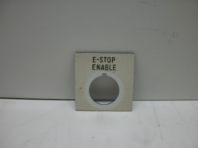 LEGEND PLATE (E-STOP ENABLE) 22mm HOLE 1-11/16" X 1-11/16" SQUARE ...
