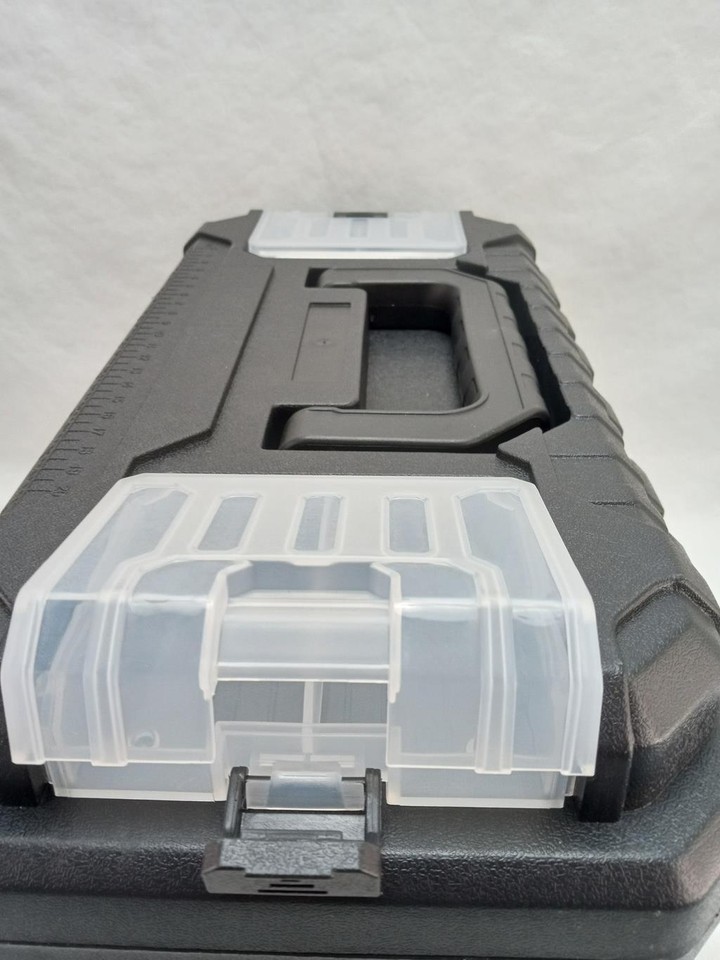 Anyyion 14-Inch Plastic Tool box with Removable Tray Small Parts Bins ...