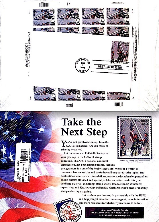 World Trade Center Vintage 9/11 Heroes 2001 Stamp Set WTC 1st Issue 20 ...