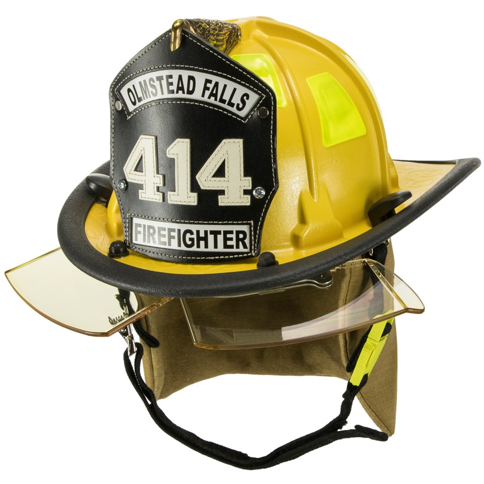 Cairns 880 Chicago Leather Fire Helmet Yellow Headgear Protection ...