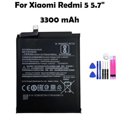 New BN35 Replacement Battery For Xiaomi Redmi 5 5.7" 3300 mAh + Tools ...