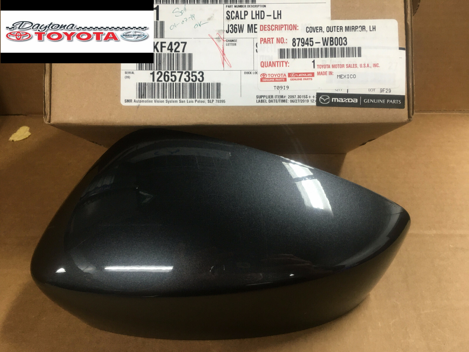 2016 SCION IA & 2017-18 YARIS IA MIRROR COVER 87945-WB003 METEOR GRAY ...