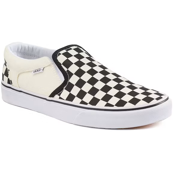NWB Vans Asher Checkerboard Slip On Shoes Checkers Black/Natural Mens 9 ...