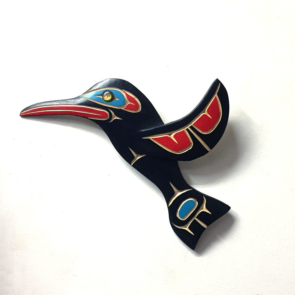 Hand Carved Cedar Northwest Native Hummingbird Plaque | eBay