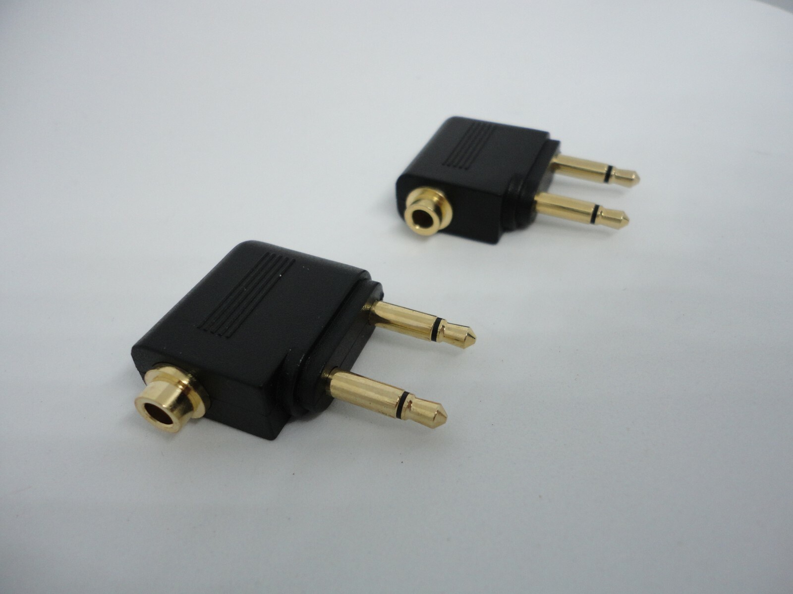 2Pcs Pack Lot Airplane Dual Double 3.5mm Mono Audio Splitter Adapter ...