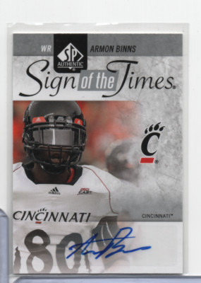 Armon Binns Cincinnati Signed ST-BI Sign of the Times Upper Deck ...