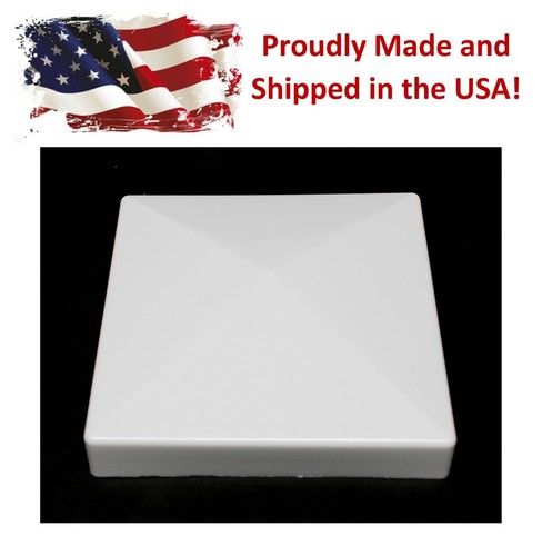 True 6x6 (155mmx155mm) Plastic Pyramid Vinyl Fence Post Cap WHITE 8, 16 ...