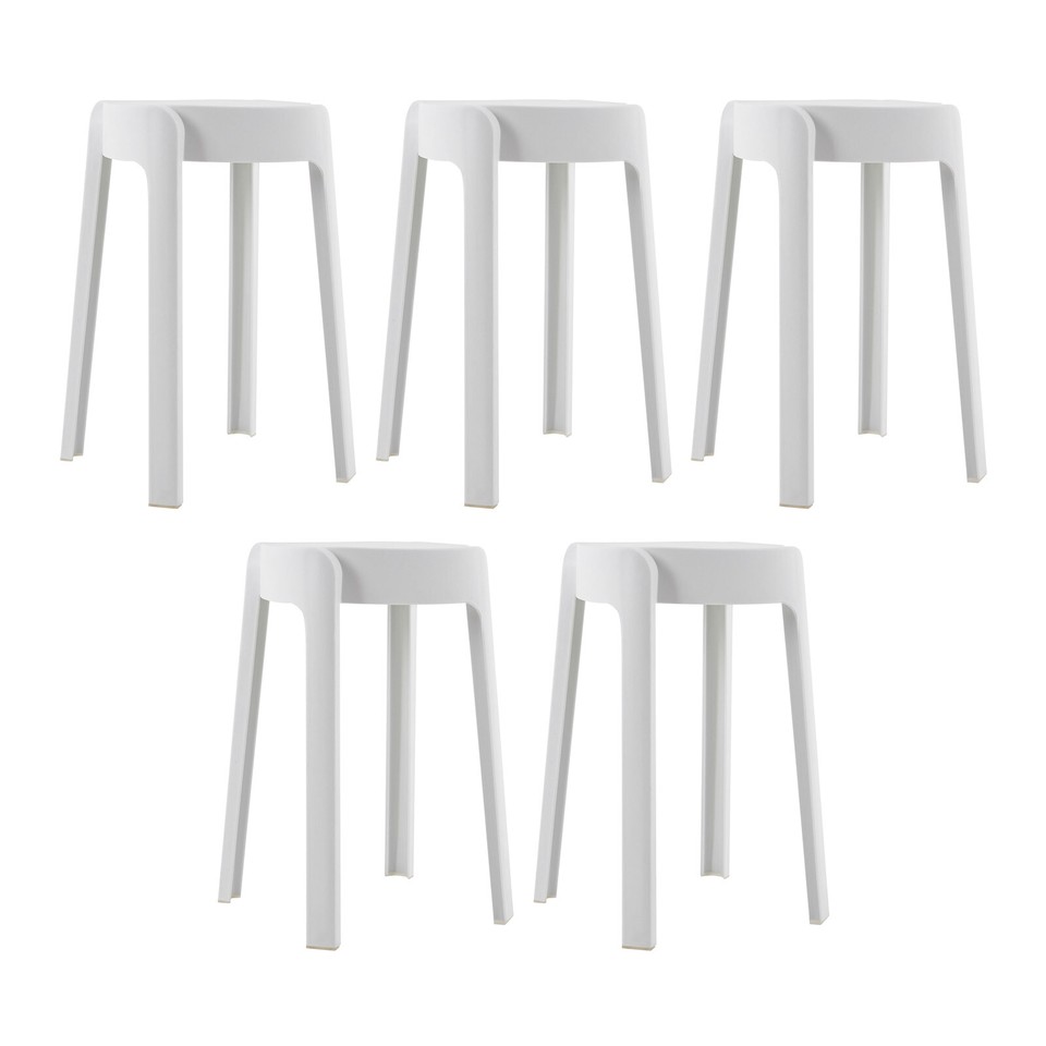 5Pcs Plastic Stools 18'' Height Indoor OutdoorKitchen Bar Chairs ...