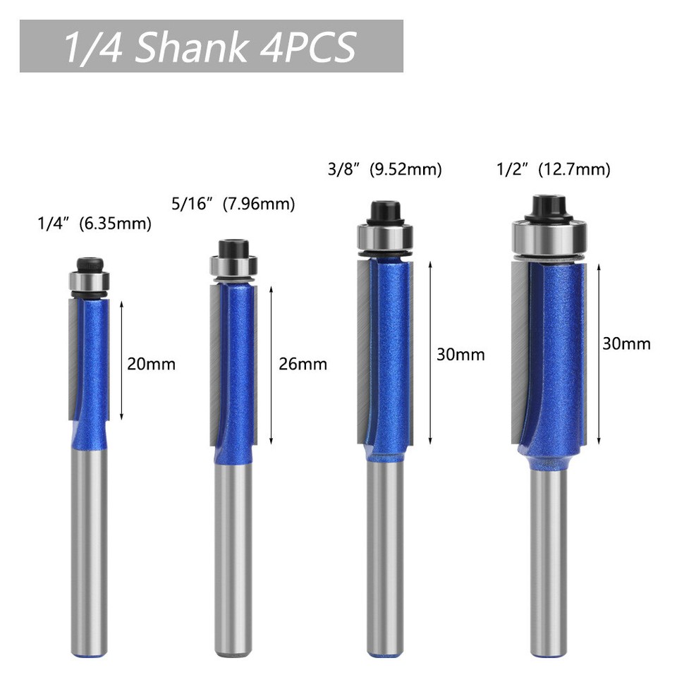 1/4 6mm Shank Flush Trim Router Bit Set Straight Woodworking Cutter 1PC ...