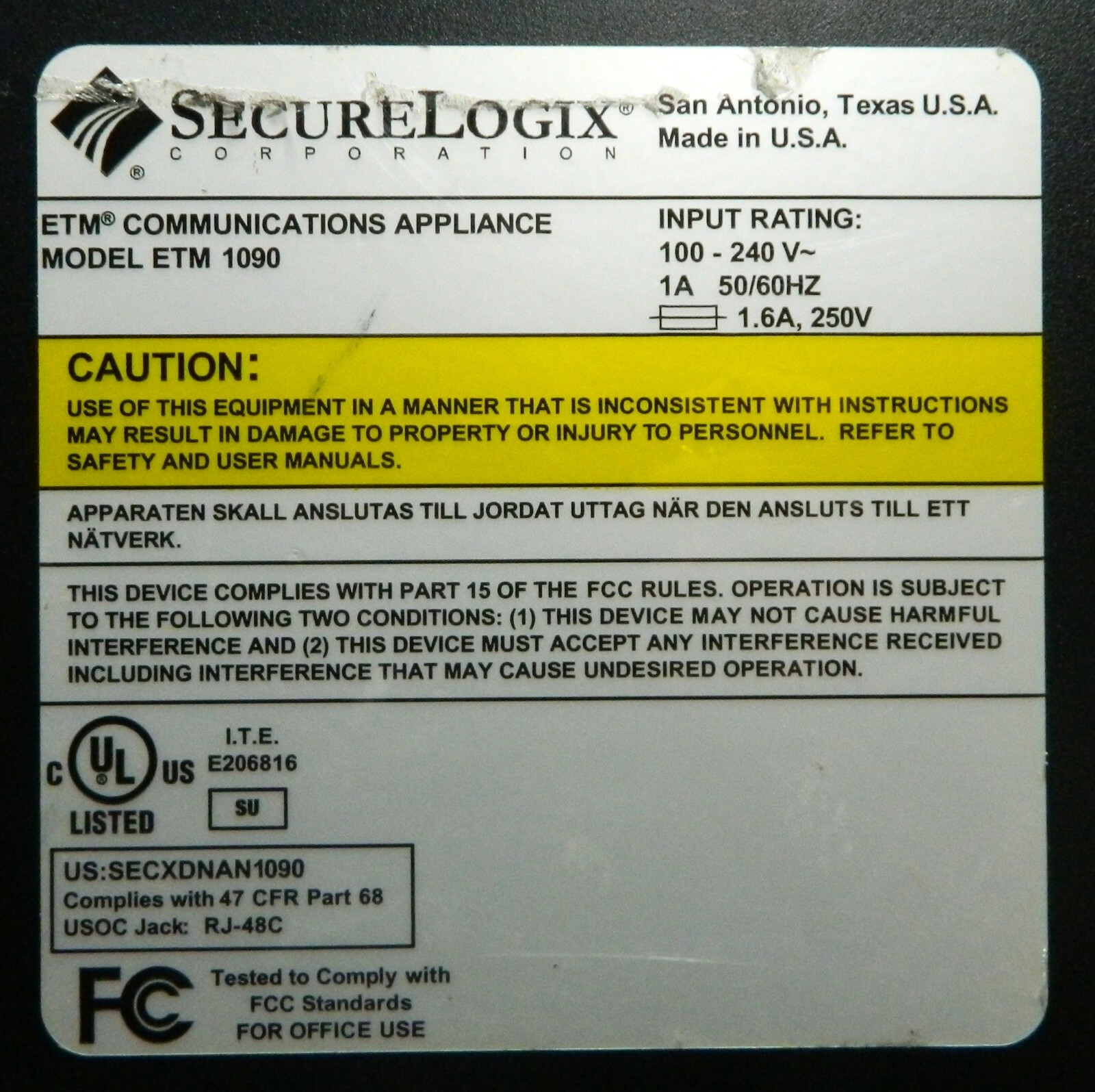 SecureLogix Etm 1090 Digital Communications Appliance | eBay