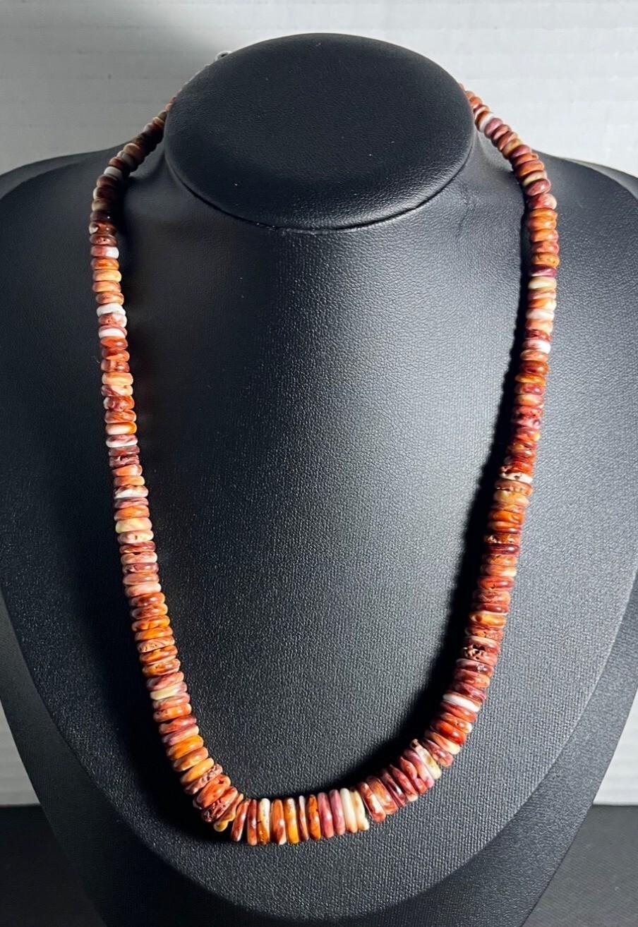 Native American Spiny Oyster Shell Necklace Sterling … - Gem