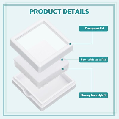 120pc Diamond & Gemstone White Box Container Display 3x3x1.5cm Whole ...