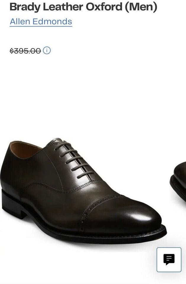ALLEN EDMONDS “BRADY” Cap Toe Leather Oxfords Size 11 D MSRP $395 Olive ...