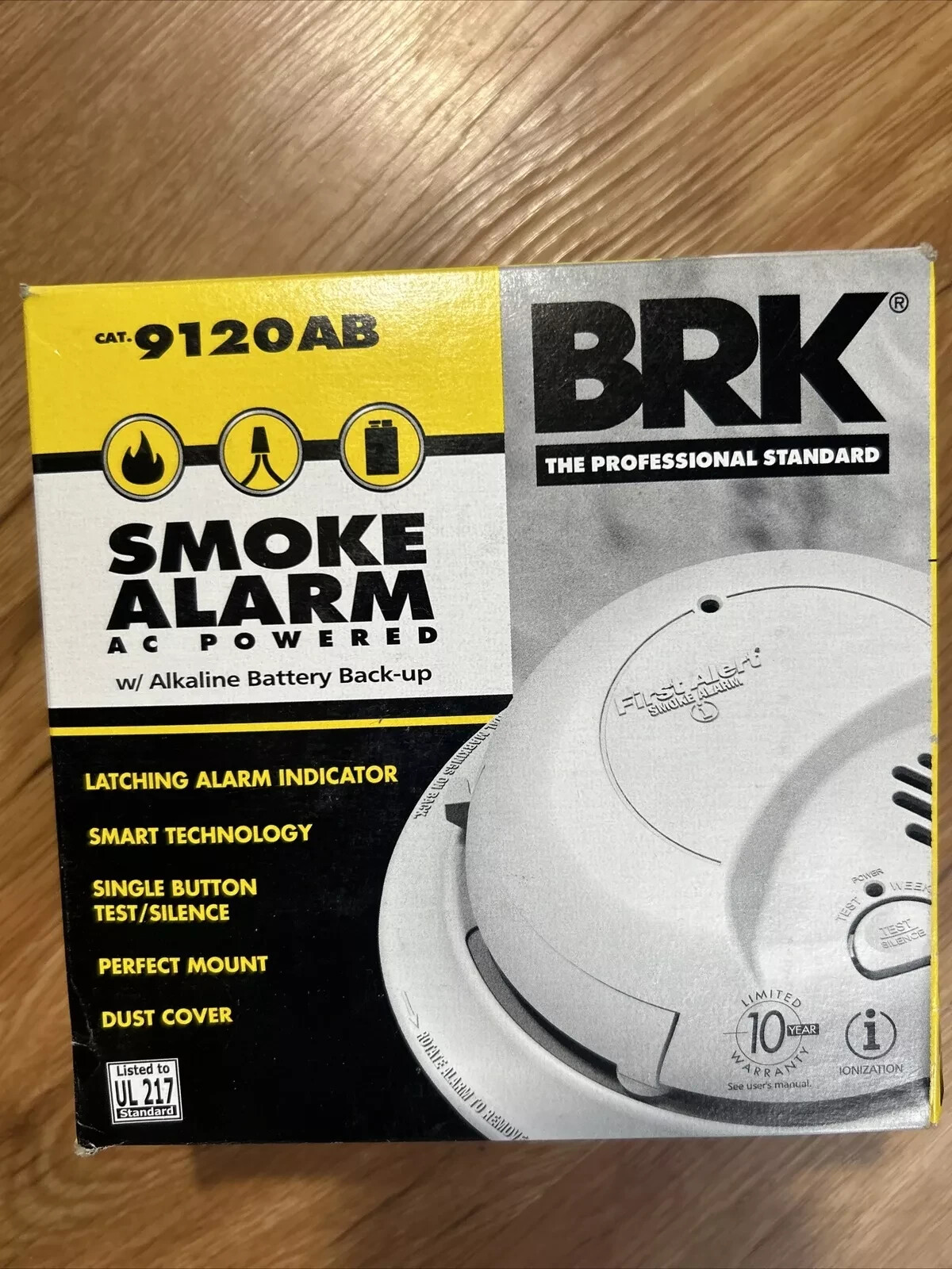 First Alert BRK 9120B Hardwired AC Powered Smoke Detector Alarm w ...