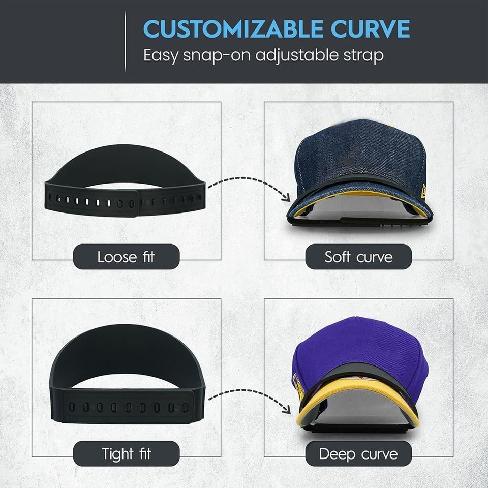 Hat Shaper Hat Curve Bender with 9 Brim Curve Hat Curving Band Baseball ...