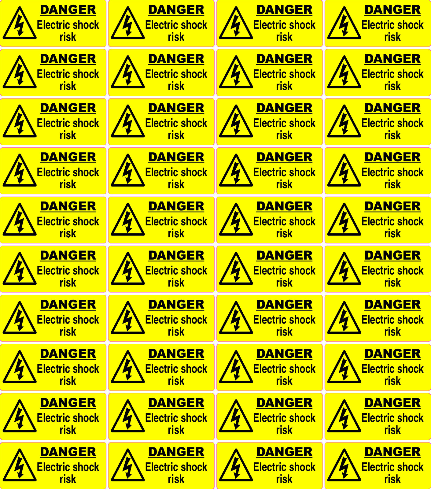 Electrical Warning Labels 230v 240v 400v 415v 440v Electric Shock, High ...