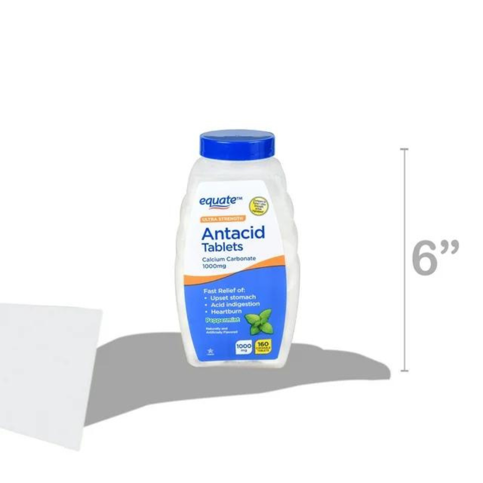 Equate Ultra Strength Antacid Chewable Peppermint Tablets, 1000 Mg, 320 ...