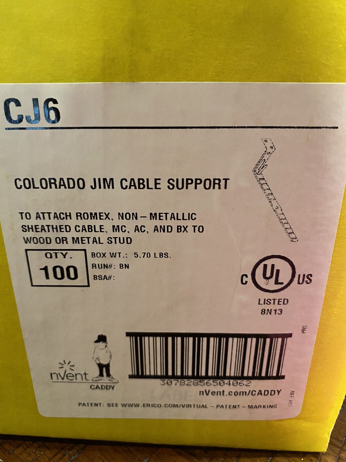 NVent Caddy CJ6 Colorado Jim Cable Support Clip (Box of 100) | eBay