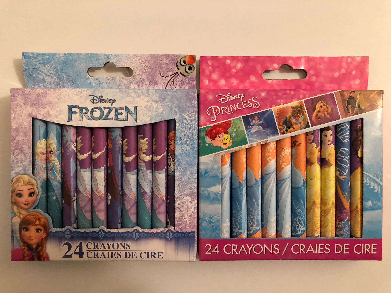 Disney Frozen & Disney Princess Crayons 24 Each SET of 2 | eBay