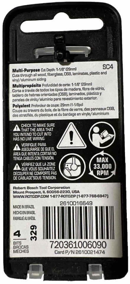 RotoZip Multi-Purpose Sabrecut Bits (4-Pack) SC4 | eBay