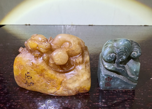 Estate Two Vintage Chinese HK Export Shoushan Stone Seals | eBay